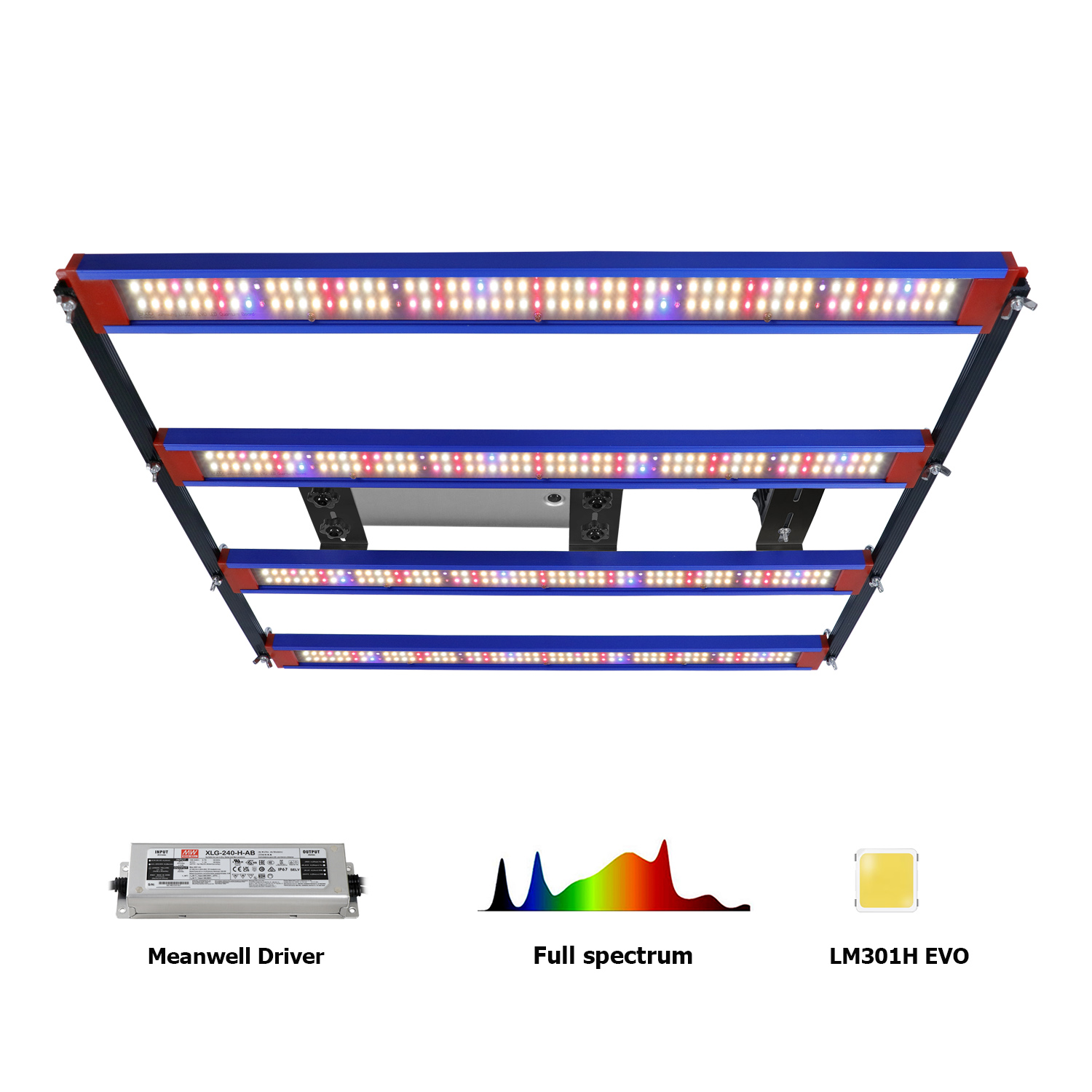 240W Samsung Lm301h EVO Full Spectrum LED Grow Light High - Yxo Leds